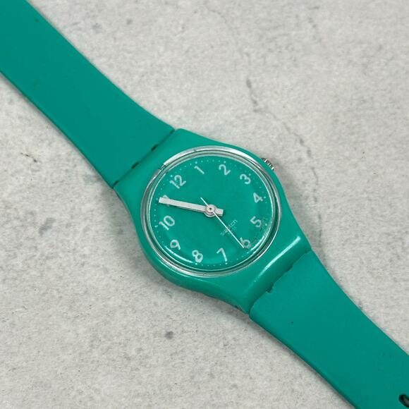 Swatch | Accessories | Swatch Watch Womens 25mm Teal Green Back To Mint ...